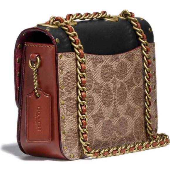 Coach | Bags | Coach Madison B4tan Rust Shoulder Bag 6 In Signature ...